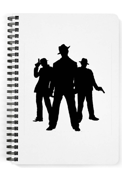 Mafya Baskılı Ahşap Kapaklı Defter 15X20 cm DFT6294