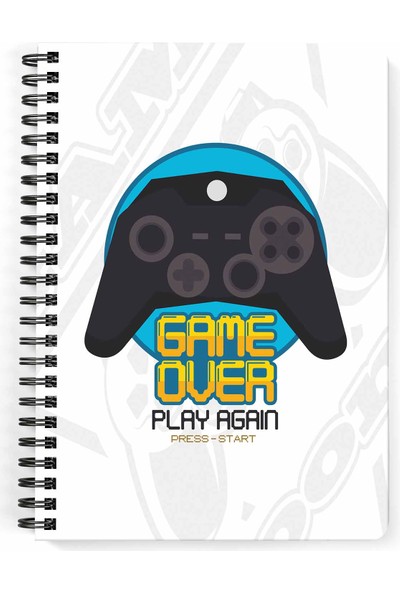 Game Over Baskılı Ahşap Kapaklı Defter 15X20 cm DFT5325
