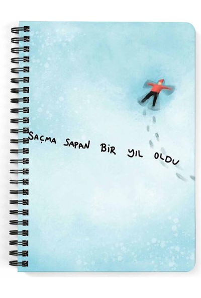 Saçma Yıl Baskılı Ahşap Kapaklı Defter 15X20 cm DFT3013 Saçma Yıl Baskılı Ahşap Kapaklı Defter 15X20 cm DFT3013