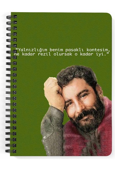 Astak Ahmet Kaya Baskılı Ahşap Kapaklı Defter 15X20 cm DFT3063