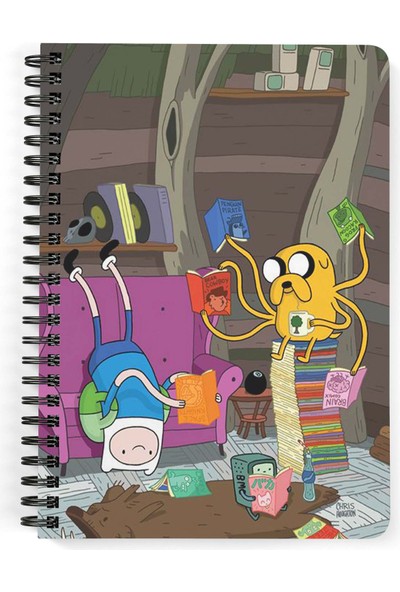 Adventure Time Baskılı Ahşap Kapaklı Defter 15X20 cm DFT2390