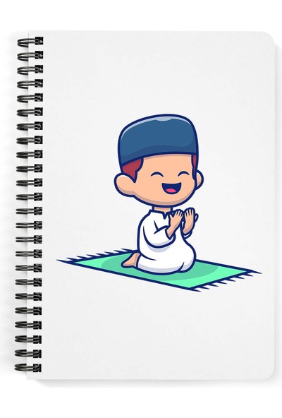 Astak Namaz Kılan Çocuk Baskılı Ahşap Kapaklı Defter 15X20 cm DFT730