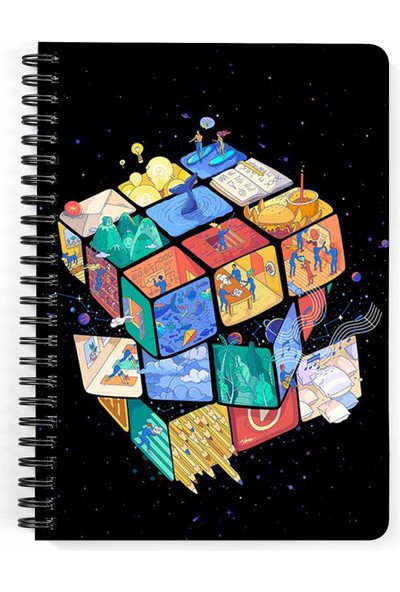 Yapboz Baskılı Ahşap Kapaklı Defter 15X20 cm DFT3866