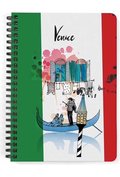 Viyana Baskılı Ahşap Kapaklı Defter 15X20 cm DFT4723