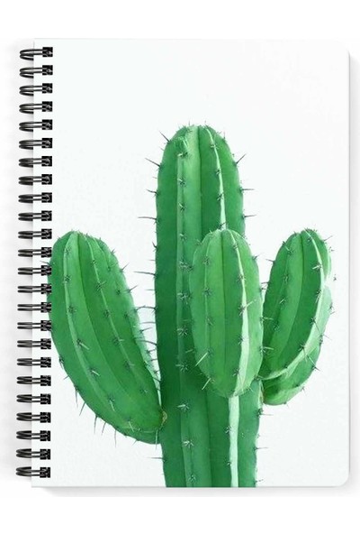 Kaktüs Baskılı Ahşap Kapaklı Defter 15X20 cm DFT3023