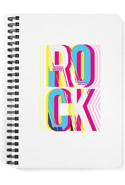 Rock Baskılı Ahşap Kapaklı Defter 15X20 cm DFT1612