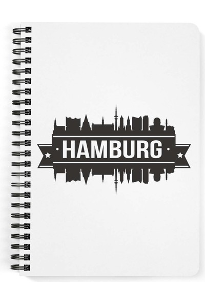 Hamburg Baskılı Ahşap Kapaklı Defter 15X20 cm DFT2183