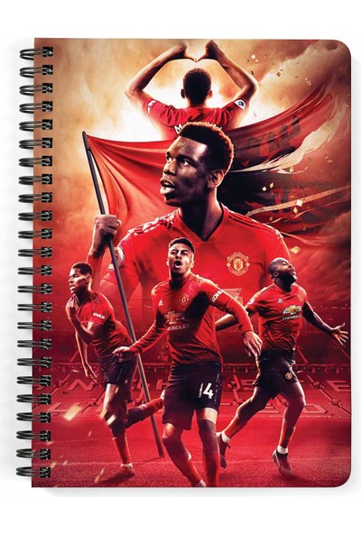 Manchester United Baskılı Ahşap Kapaklı Defter 15X20 cm DFT4459