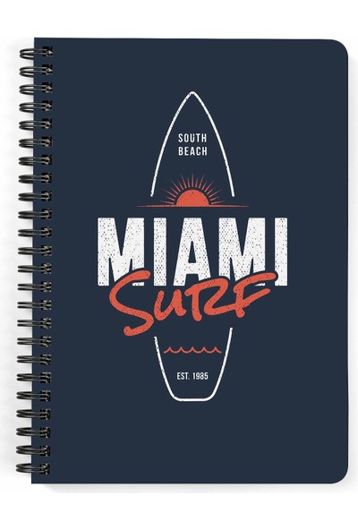 Miami Baskılı Ahşap Kapaklı Defter 15X20 cm DFT3993