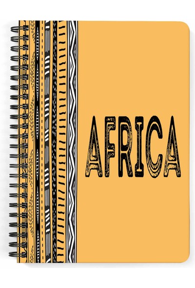 Africa Baskılı Ahşap Kapaklı Defter 15X20 cm DFT4971