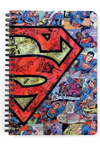 Superman Baskılı Ahşap Kapaklı Defter 15X20 cm DFT4936