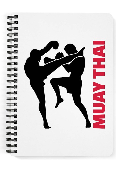 Muay Thai Baskılı Ahşap Kapaklı Defter 15X20 cm DFT2029