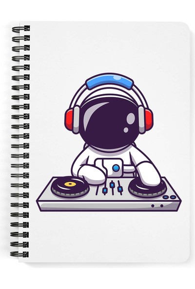 Astak Space Music Baskılı Ahşap Kapaklı Defter 15X20 cm DFT1859
