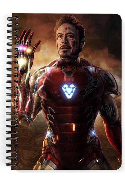 Ironman Baskılı Ahşap Kapaklı Defter 15X20 cm DFT3382