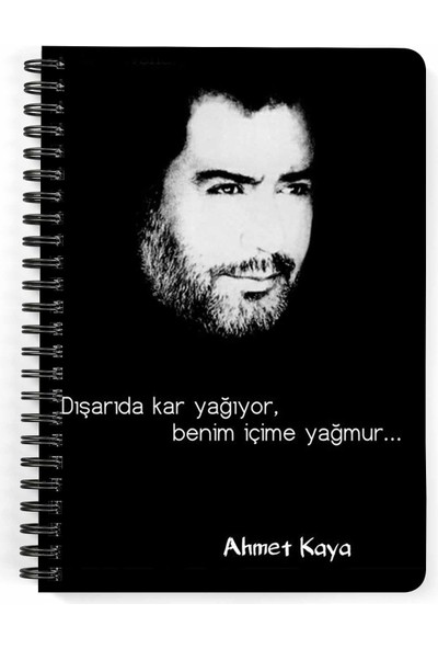 Astak Ahmet Kaya Baskılı Ahşap Kapaklı Defter 15X20 cm DFT4658