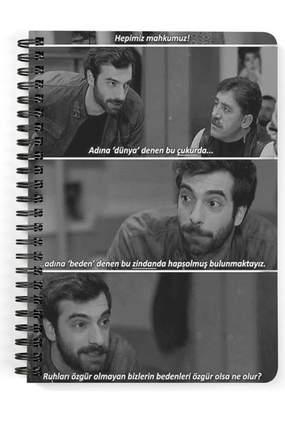 Poyraz Karayel Baskılı Ahşap Kapaklı Defter 15X20 cm DFT2513