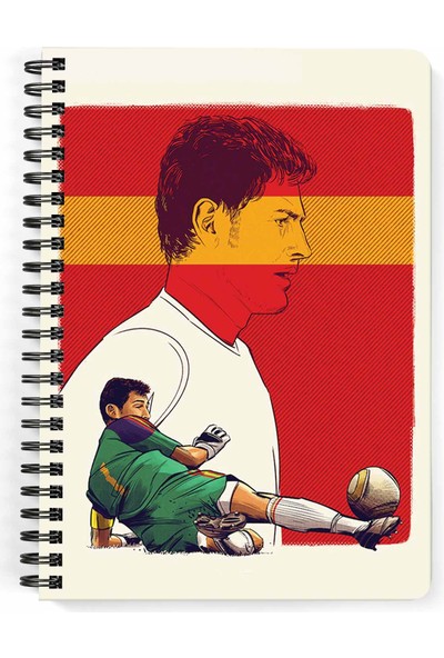 Iker Casillas Baskılı Ahşap Kapaklı Defter 15X20 cm DFT4574