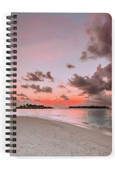 Astak Sahil Baskılı Ahşap Kapaklı Defter 15X20 cm DFT2597