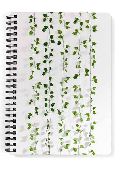 Yapraklar Baskılı Ahşap Kapaklı Defter 15X20 cm DFT3841