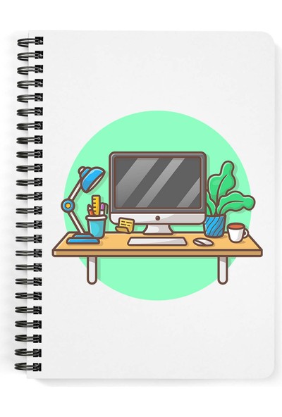 Astak Bilgisayar Masası Baskılı Ahşap Kapaklı Defter 15X20 cm DFT1767