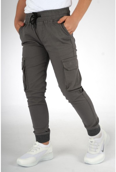 Pina Kids Erkek Çocuk Kargo Cepli Pantolon Kanvas Kumaş