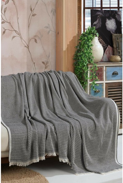 Vagonik Stars 3 metre Kolları Örten Koltuk-Çekyat Örtüsü 3'lü Koltuk Şalı - Siyah