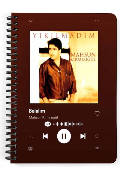 Belalım Mahsun Kırmızıgül Spotify Karekodlu Baskılı Ahşap Kapaklı Defter 15X20 cm DFT2821 Belalım Mahsun Kırmızıgül Spotify Karekodlu Baskılı Ahşap Kapaklı Defter 15X20 cm DFT2821