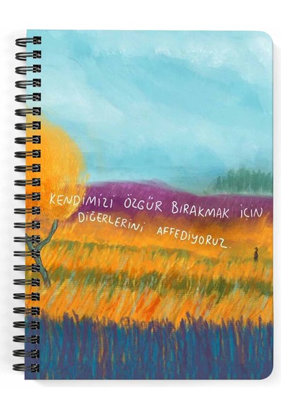 Özgürlük Baskılı Ahşap Kapaklı Defter 15X20 cm DFT3016