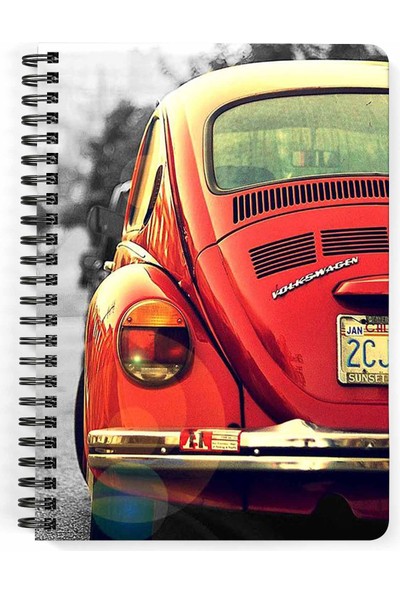 Vosvos Baskılı Ahşap Kapaklı Defter 15X20 cm DFT2676