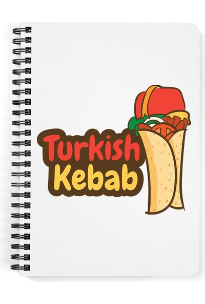 Turkish Kebab Baskılı Ahşap Kapaklı Defter 15X20 cm DFT1414
