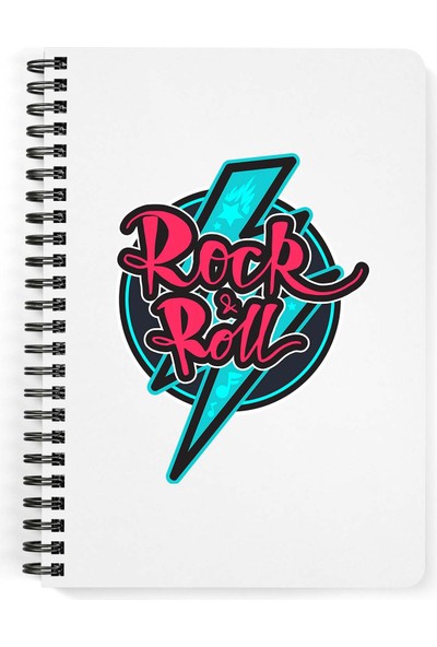 Rock Roll Baskılı Ahşap Kapaklı Defter 15X20 cm DFT1616