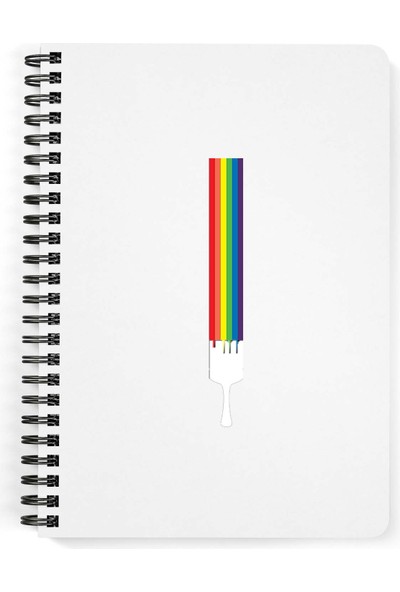 Gökkuşağı Baskılı Ahşap Kapaklı Defter 15X20 cm DFT1405