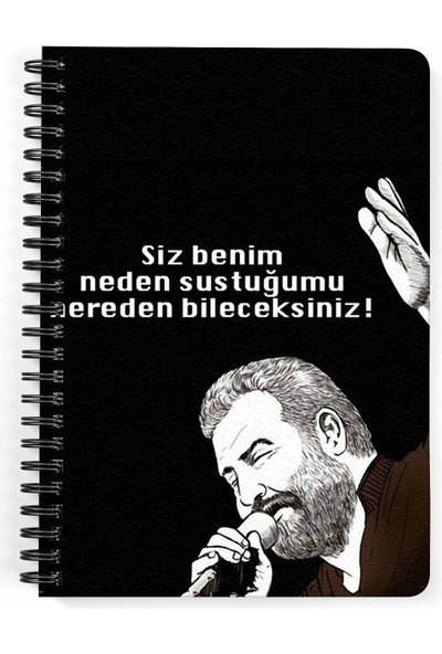 Ahmet Kaya Baskılı Ahşap Kapaklı Defter 15X20 cm DFT3067