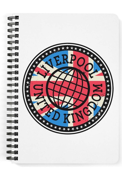 Liverpool Baskılı Ahşap Kapaklı Defter 15X20 cm DFT1203