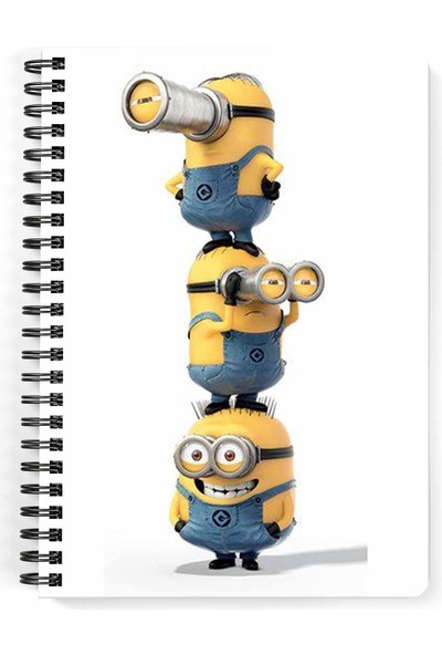 Minyonlar Baskılı Ahşap Kapaklı Defter 15X20 cm DFT3568