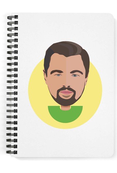 Leonardo Dicaprio Baskılı Ahşap Kapaklı Defter 15X20 cm DFT1098