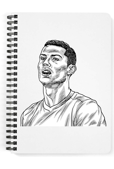 Ronaldo Baskılı Ahşap Kapaklı Defter 15X20 cm DFT1177