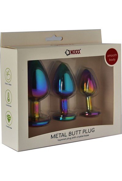 Zevkli Sepet Noxxx Taşlı Çok Renkli Çelik Anal Plug - 3 Boy Set Zevkli Sepet Noxxx Taşlı Çok Renkli Çelik Anal Plug - 3 Boy Set