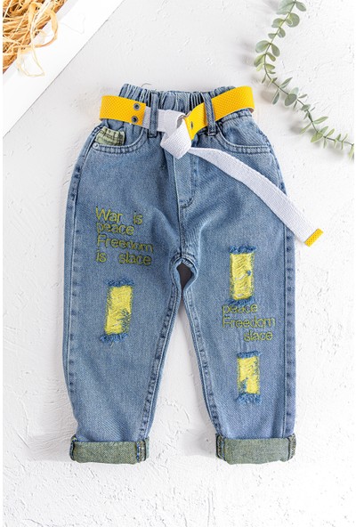 Babymod Kemer Detaylı Kız/erkek Çocuk Denim Kumaş Kot Pantolon Babymod Kemer Detaylı Kız/erkek Çocuk Denim Kumaş Kot Pantolon