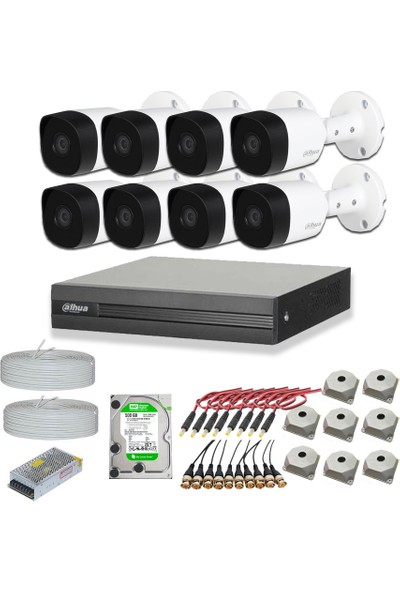 Dahua 2mp 8 Kameralı Dış Ortam Ahd Hd-Cvı Full Kamera Seti