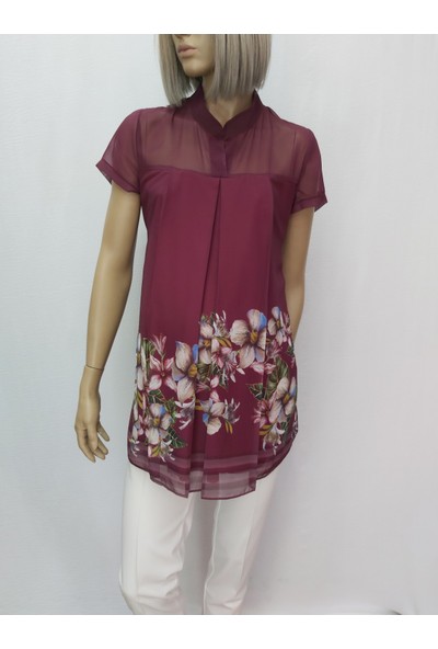 Tria Çiçek Desenli Yazlık Hamile Şifon Bluz
