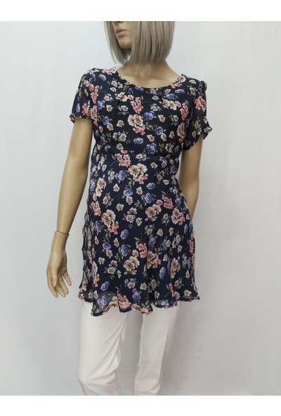 Tria Tria çiçek Desenli Yazlık Hamile Şifon Bluz