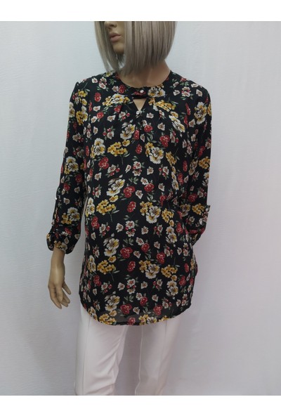 Tria Çiçek Desenli Yazlık Hamile Şifon Bluz