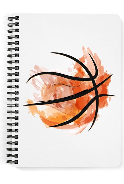 Basketball Ball Baskılı Ahşap Kapaklı Defter 15X20 cm DFT2068