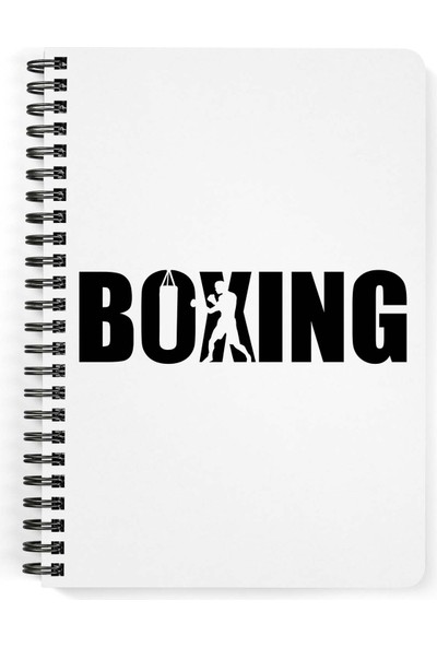 Boxing Baskılı Ahşap Kapaklı Defter 15X20 cm DFT2036