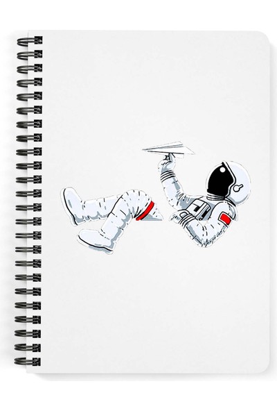 Astronot Kağıt Uçak Baskılı Ahşap Kapaklı Defter 15X20 cm DFT1964 Astronot Kağıt Uçak Baskılı Ahşap Kapaklı Defter 15X20 cm DFT1964