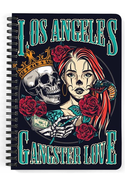 Los Angeles Baskılı Ahşap Kapaklı Defter 15X20 cm DFT5185