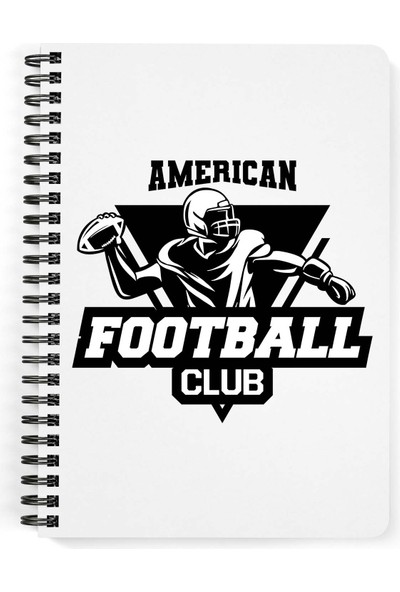 Astak American Football Club Baskılı Ahşap Kapaklı Defter 15X20 cm DFT2094