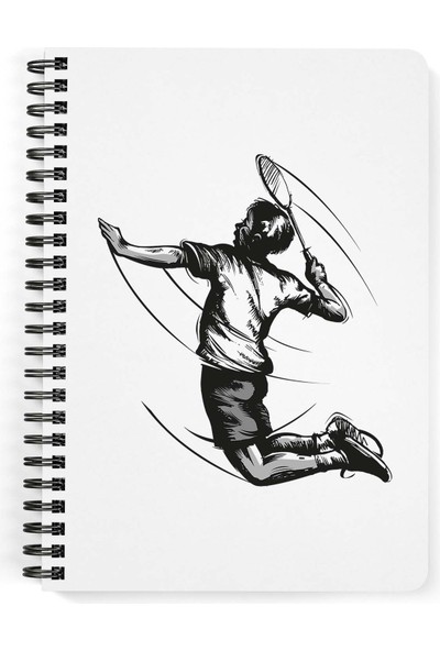 Badminton Baskılı Ahşap Kapaklı Defter 15X20 cm DFT2080