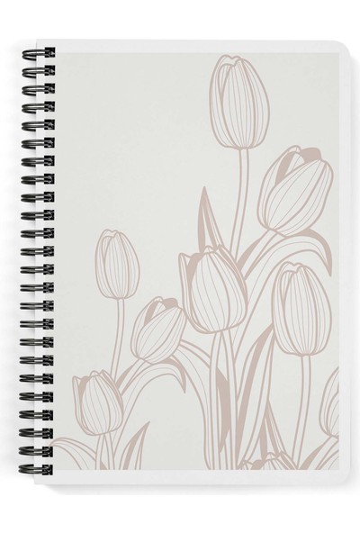 Lale Baskılı Ahşap Kapaklı Defter 15X20 cm DFT622